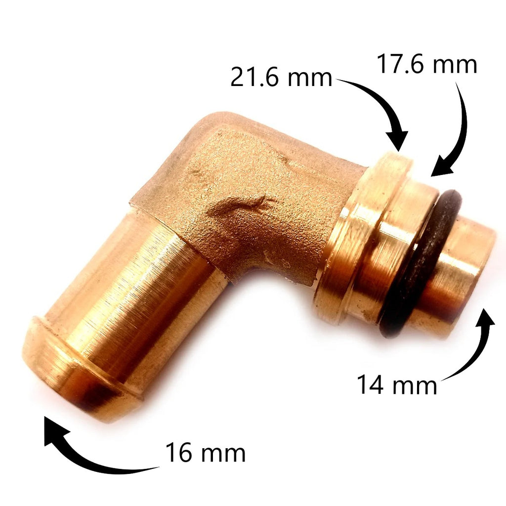 REDUCER LPG GAS GPL COOLANT BRASS ELBOW 16mm x 14mm L PIECE – DN ...