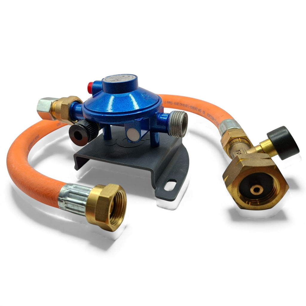 LPG Gas RV Regulator 30mbar 10mm with 450mm G5 W21.8 Pigtail Caravan K ...