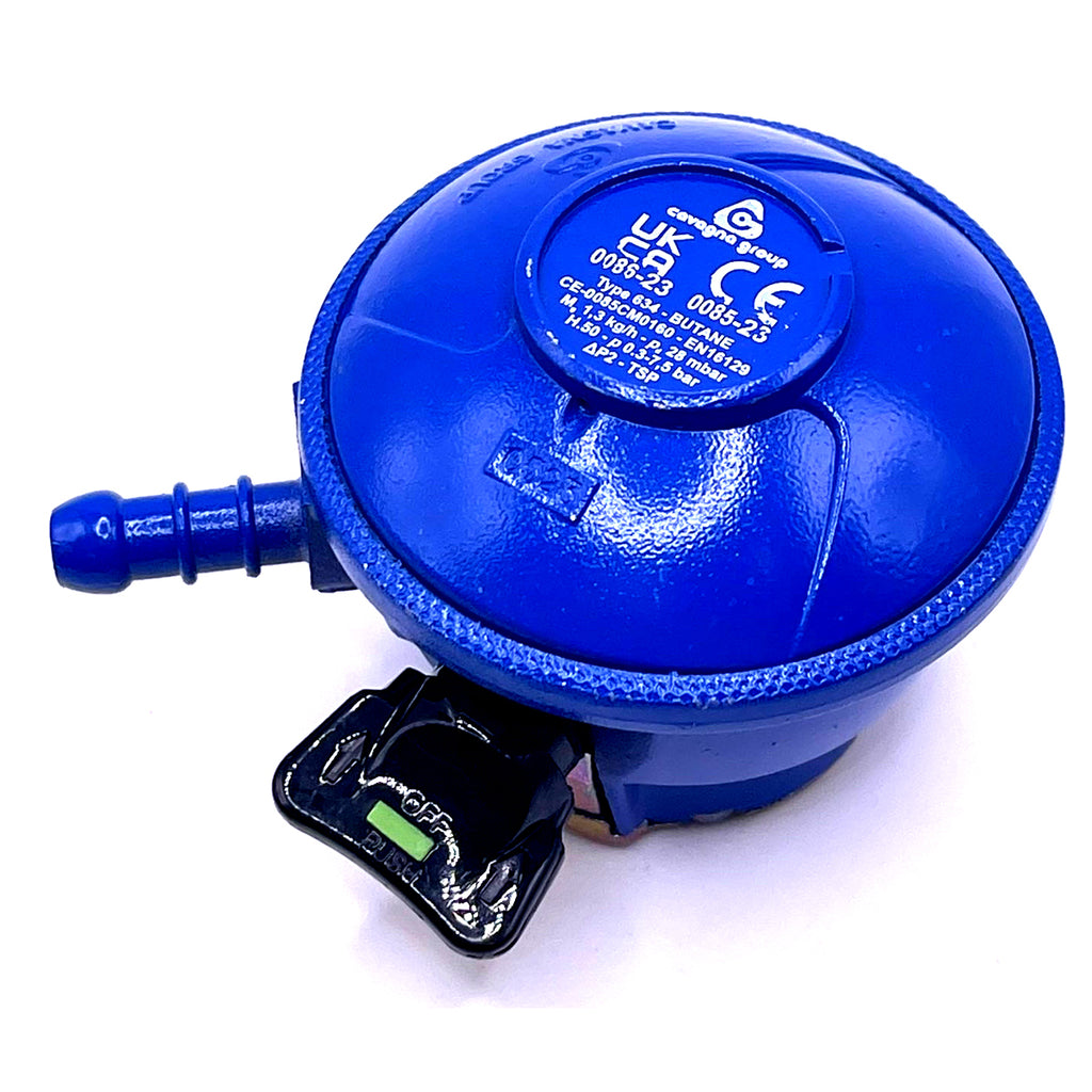 21mm 'CLIP ON' type regulator for butane gas bottle 1.3 Kg/H with hose ...