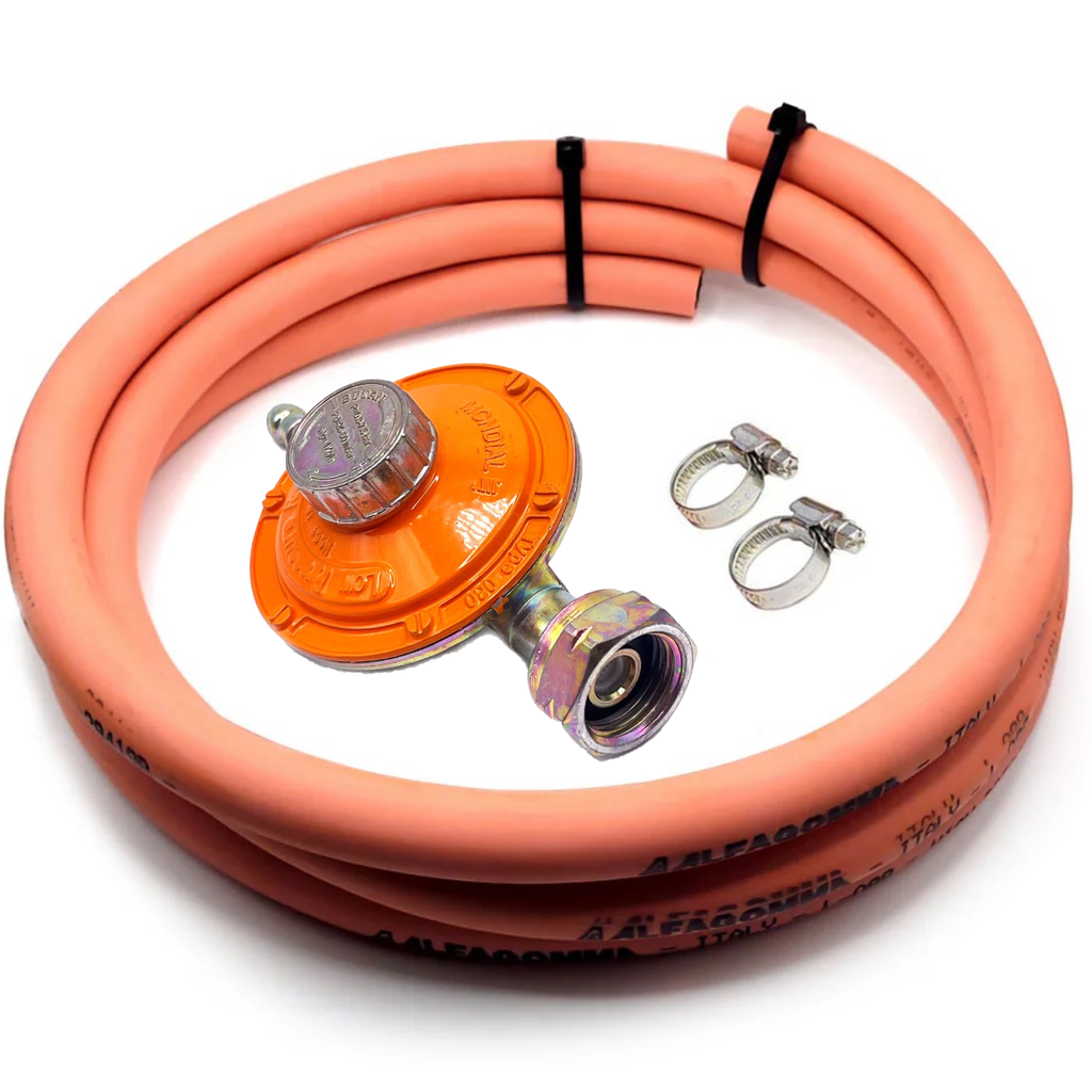Adjustable gas pressure regulator for butane gas with excess flow valv ...