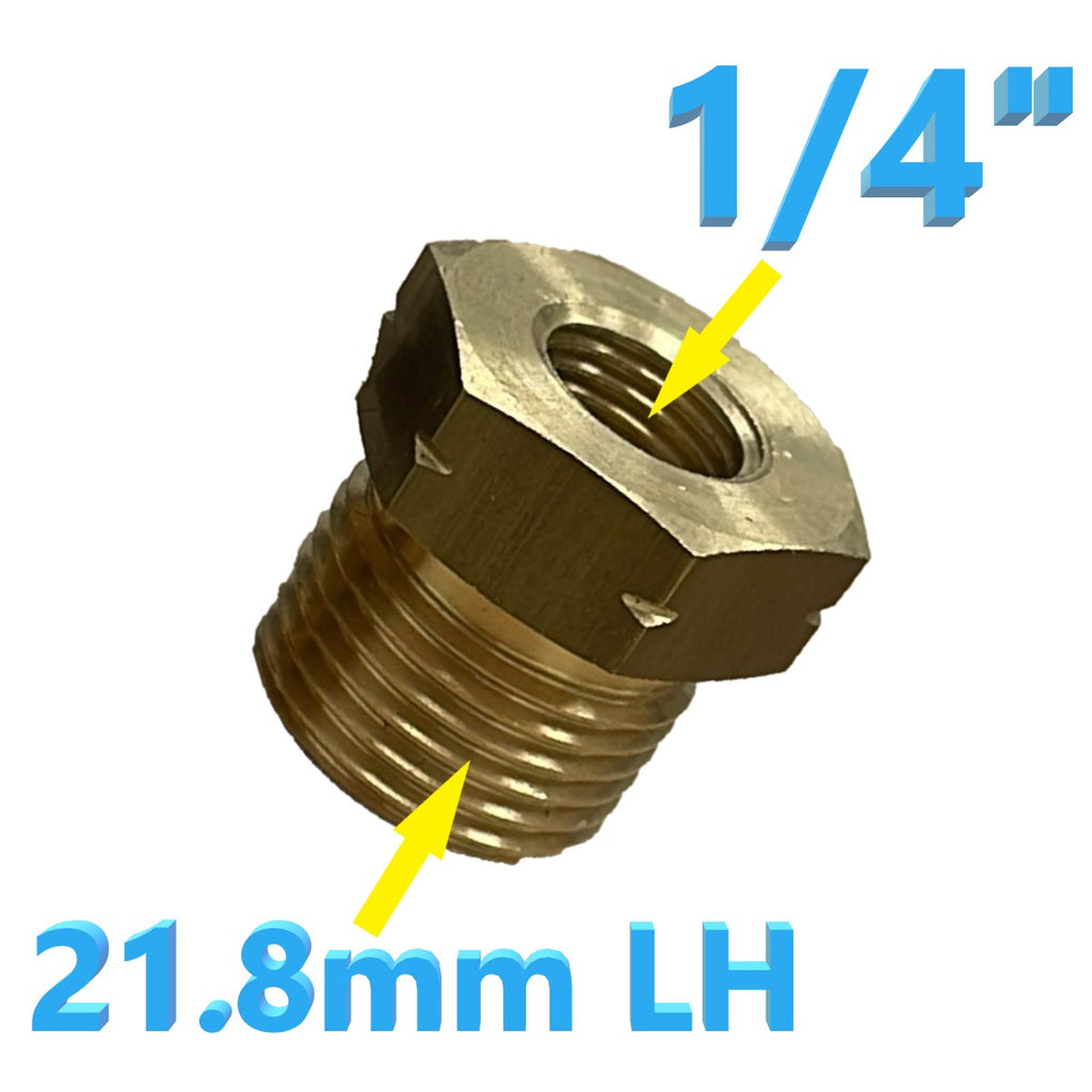 MALE W 21.8mm LH to 1/4" BSPT RH Female Brass Fitting Connector Adapte ...