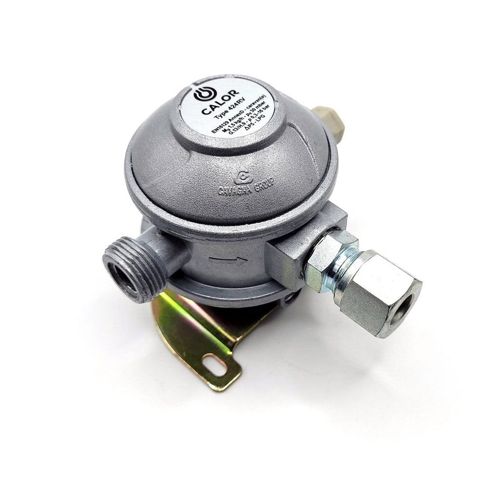 RV LPG Caravan Motorhome Gas Regulator Bulkhead 30mbar with 8mm 90 ang ...